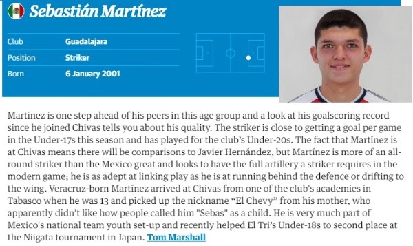 El Chevy Martínez dentro de las 60 grandes promesas del futbol mundial ...