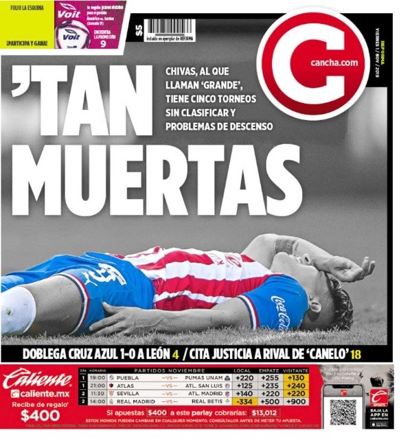 Chivas "tan muertas": La dura portada de Reforma | Chivas Pasión